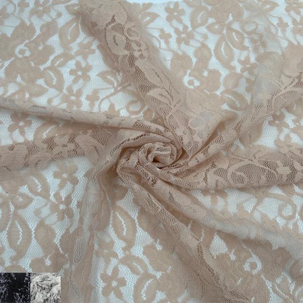 ・This delicate lace fabric is made from 92% nylon and 8% spandex, offering the perfect balance of softness and durabilit...