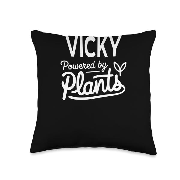 ・This personalized VICKY Powered by Plant shirt is great for plant moms, gardeners, nature lovers, and eco-conscious wom...