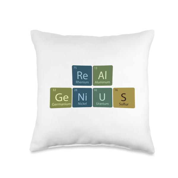 ・Unleash your inner scientist with this witty "Real Genius" item! The design cleverly spells out the phrase using period...