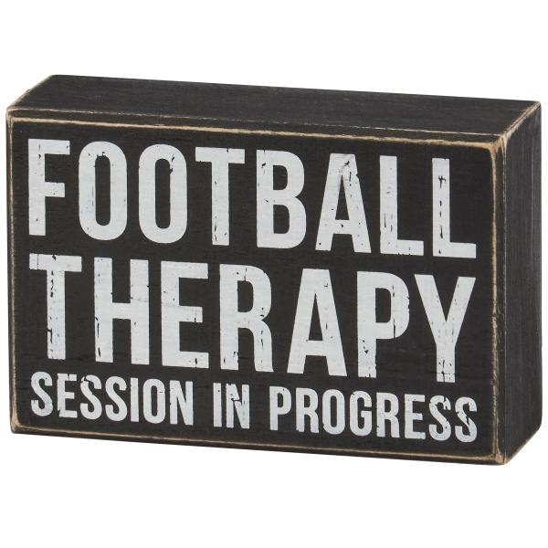 ・フットボールファンへのギフト：「Football Therapy Session in Progress（フットボールセラピーセッション進行中）」のユーモラスなメッセージ入り。<br>・ボックスサインスタイル：クラシックな白黒...