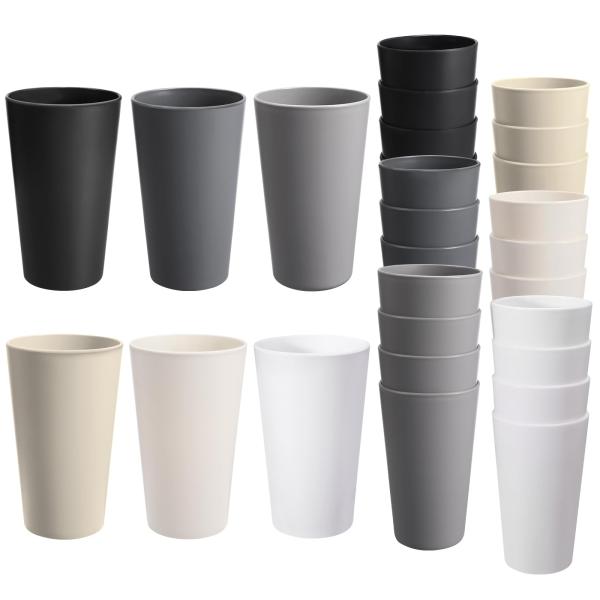 ・24 Pcs 20 Oz Plastic Cups Set: 24 pcs 20 oz cups in total, 4 pcs per color, 6 colors. Made of food grade PP material, N...