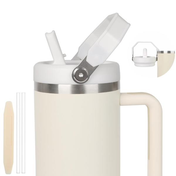 ・Ideal for 40 oz Stanley Tumblers : This flip straw lid is expertly crafted to provide a leak-proof experience for your ...