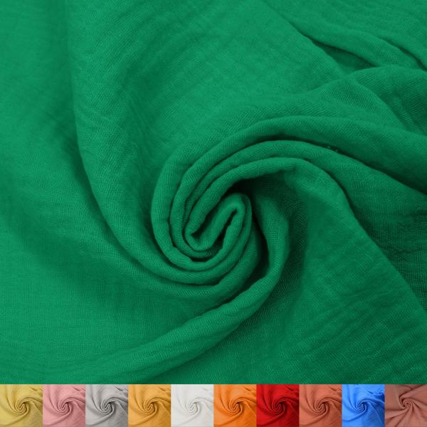 ・This 100% cotton gauze fabric features a subtle twill weave, adding strength while maintaining its light, gauzy texture...