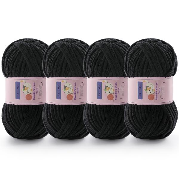 ・分厚い糸サイズ:各シェニール糸の重さは3.5オンス/100g、長さは71ヤード/65m、直径0.15インチ/4mm、4mm~6mmのかぎ針編みフック、または6mm〜8mmのニットニードルの使用を推奨します。・スーパーソフトでふわふわ:毛布...