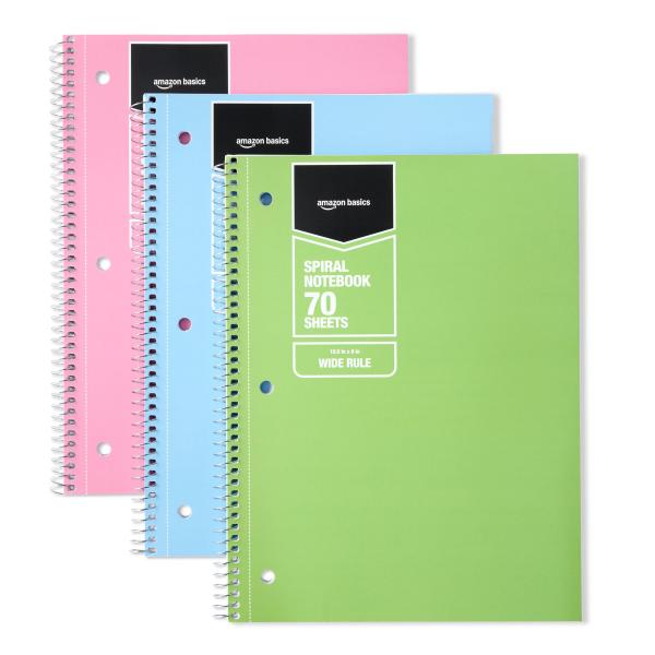 ・VERSATILE USE: 3-pack of wide ruled spiral notebooks for school, home and office use; ideal for note-taking, journaling...