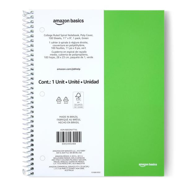 ・SHIPMENT CONTAINS: 1-pack college ruled spiral notebook with 100 sheets; ideal for efficient note-taking and writing at...