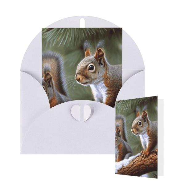 ・Pearl Paper Material: Our Little Squirrel greeting cards are exclusively crafted from high-grade pearl paper that adds ...