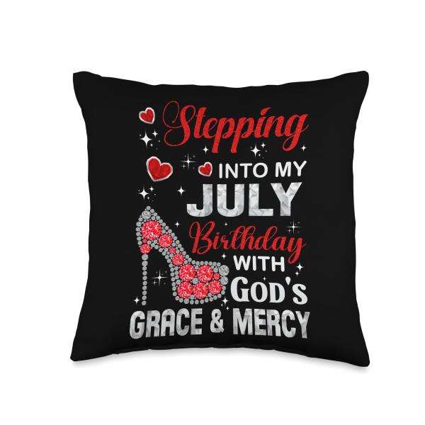 ・Stepping into my July birthday with God's grace ＆ Mercy Girly High Heel Shoe Hearts Birthday gift ideas for lady women ...