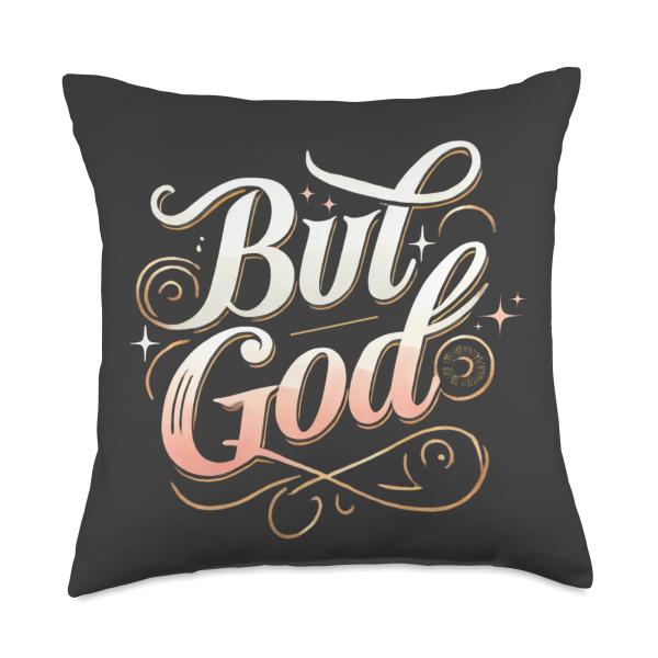 ・Celebrate the season with this elegant "But God" Christmas throw cushion. Featuring festive colors and a powerful remin...