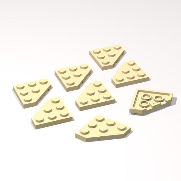 ・[Product Name]:Wedge Plate 3x3 Cut Corner・[Product Specification]: 200 pcs, Tan Plate 3x3・[Compatible With]: This 3x3 P...