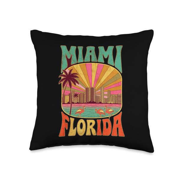 ・This design captures the essence of Miami, Florida with its retro sunburst and flamingos. The colorful and artistic ele...