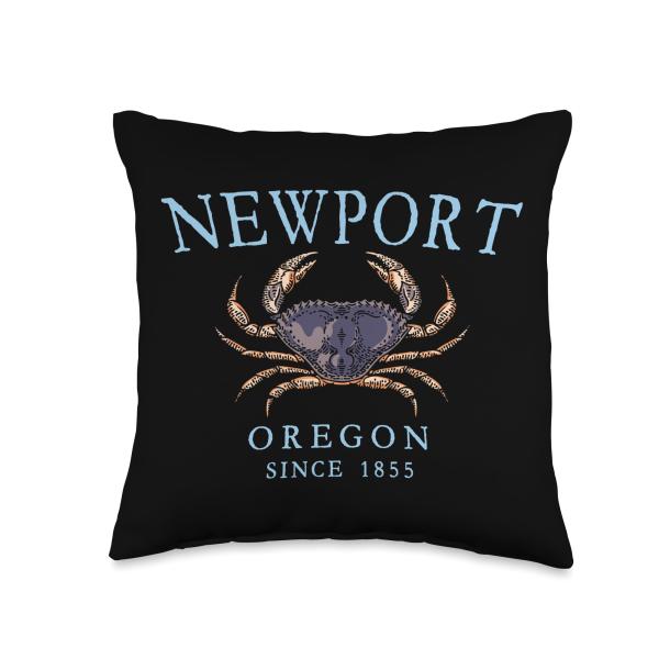 ・Newport Oregon Since 1855 Dungeness crab pale blue letters vintage sea life gift for women and men a Newport gift idea ...