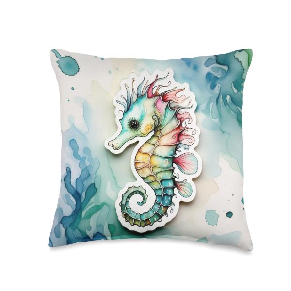 ・Beautiful seahorse watercolor painting style for kids and adults buy matching versions for a charming family vacation p...