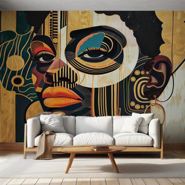 ・Wall Accent Dimensions: 118 x 83 inch (WxH). For ease of transportation and use, the wallpaper is divided into sections...