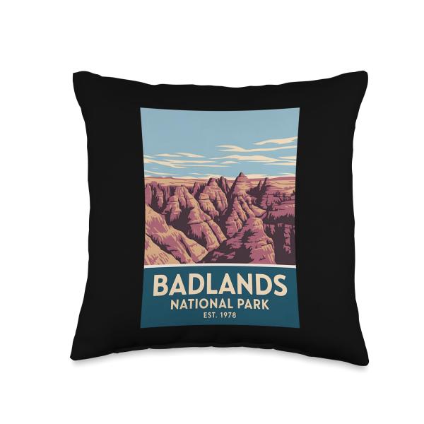 ・Badlands National Park, Get this South Dakota souvenir art print, explore the rugged terrain of White River, deep canyo...