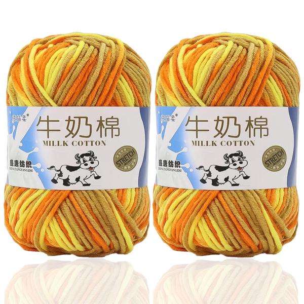 ・5 Ply Milk Cotton Yarn：This Milk Cotton Yarn For Crocheting Per Volume Weighing 50g/1.76oz，100m/109yd. #2 Fine,Thicknes...