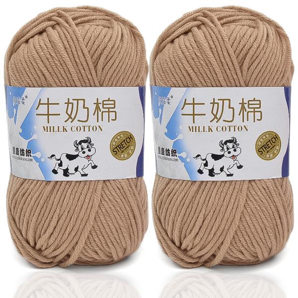 ・5 Ply Milk Cotton Yarn：This Milk Cotton Yarn For Crocheting Per Volume Weighing 50g/1.76oz，100m/109yd. #2 Fine,Thicknes...