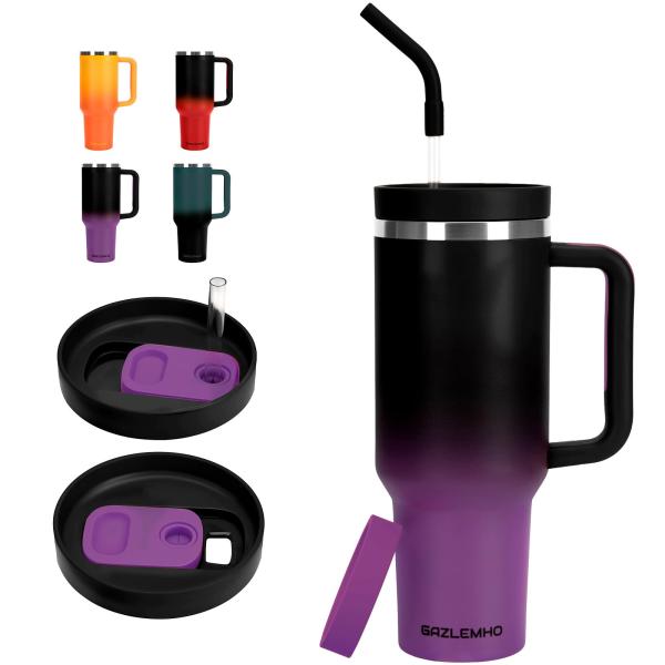 ・34+ Hour Temperature Control: GAZLEMHO 304 stainless steel tumblers features triple-wall insulation, keeping drinks icy...