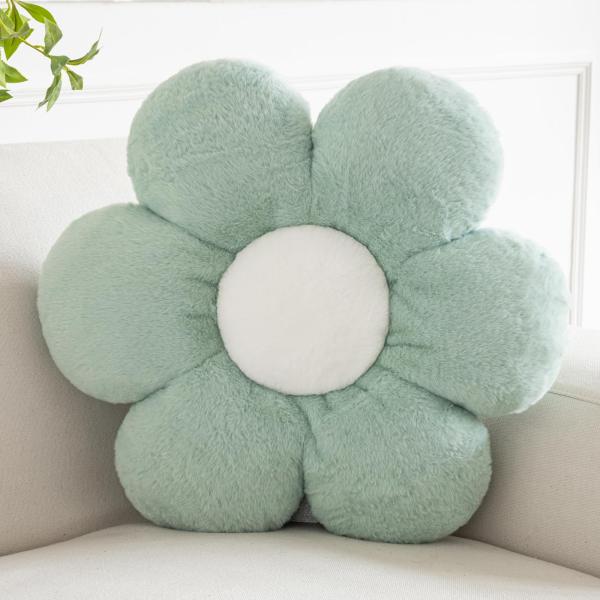 ・Soft Premium Material: Enhance your home decor with this flower-shaped pillow made from soft artificial rabbit fur. It'...