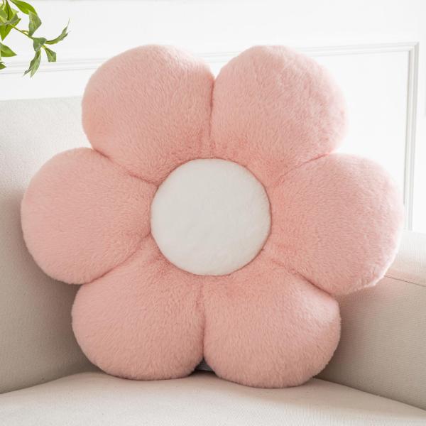 ・Soft Premium Material: Enhance your home decor with this flower-shaped pillow made from soft artificial rabbit fur. It'...