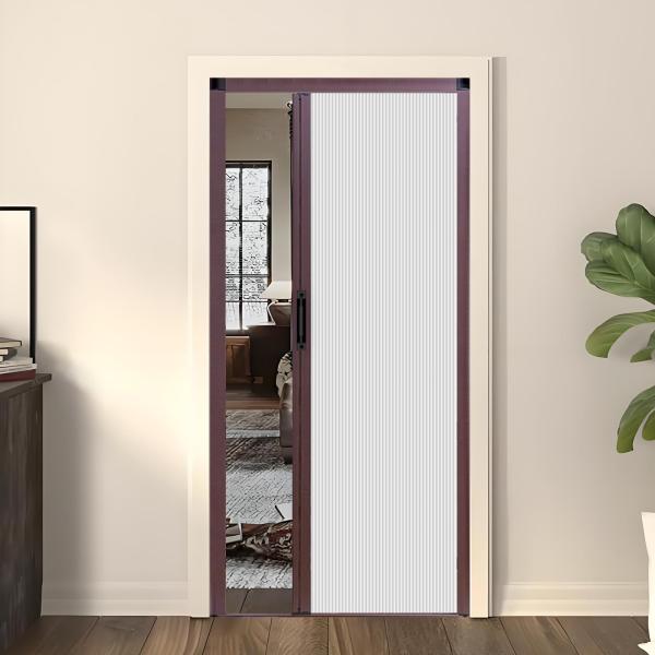 ・[Flexible space-saving design] Accordion Doors Interior with Screen adopts a unique folding design. When the door is op...