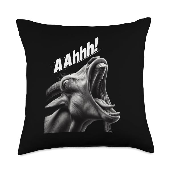 ・This design shows an image of a screaming goat with the text "Aahhh!".・Simply awesome goat items.・100% spun-polyester f...