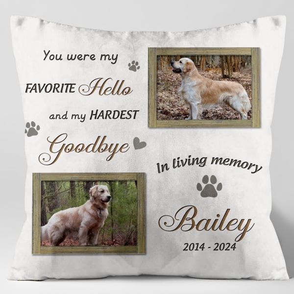 ・? PERSONALIZED PET MEMORIAL PILLOW: This pet memorial pillow helps you cherish the memory of your beloved pet in a spec...