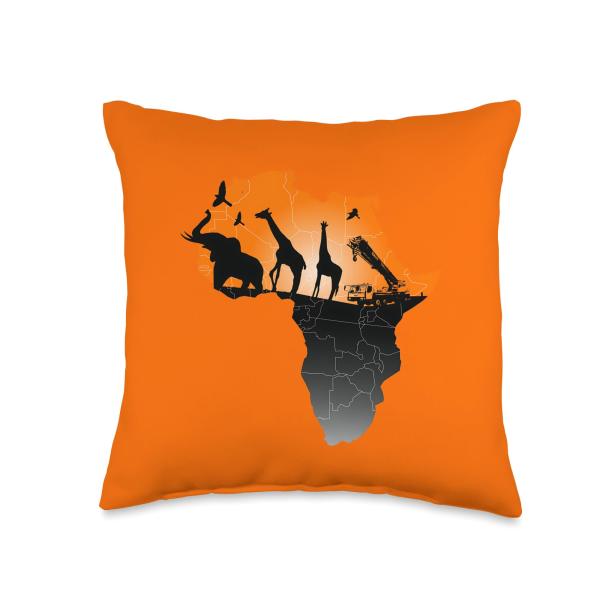 ・Powerful emotional artwork showing African wildlife crisis in silhouette style giraffes, elephants, birds running from ...