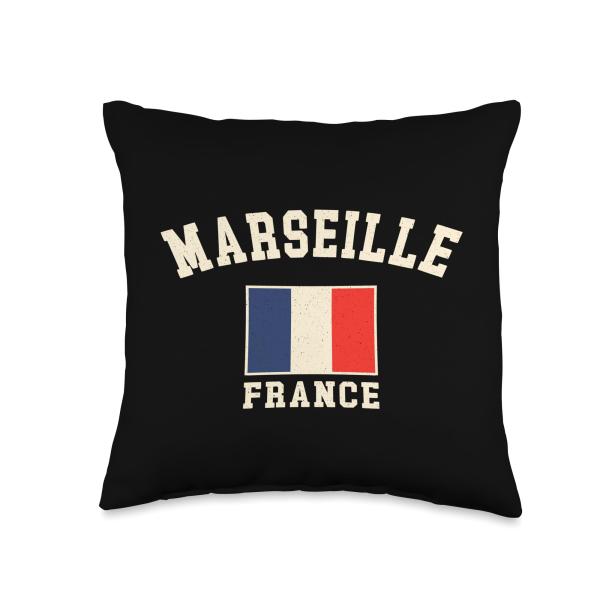 ・The design says "Marseille France" with the French flag in a retro layout. It's perfect for travelers and locals who ad...