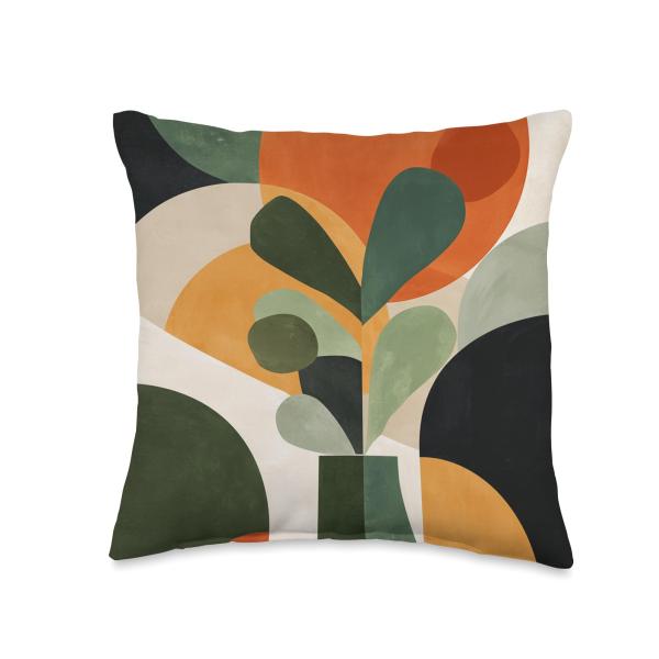 ・Features a modern abstract plant in bold earth tones of orange, green, and black・Perfect for fans of retro, minimalist,...