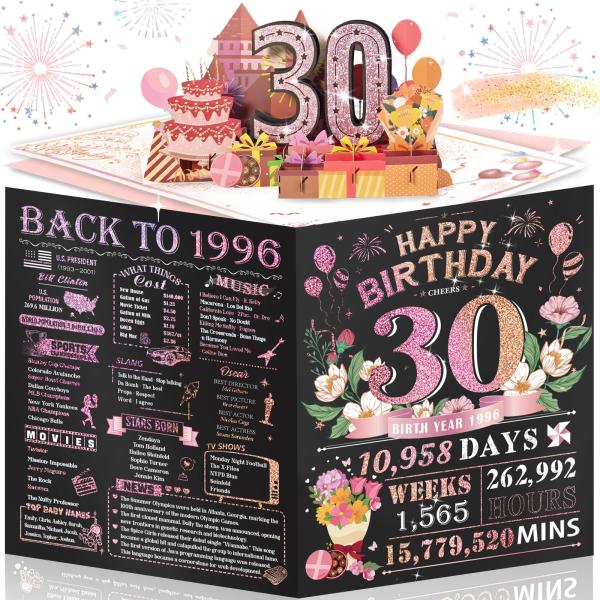・? Make Her 30th Birthday Shine! Our stunning Aiunmiol pop-up card features fun facts from her birth year on the cover. ...