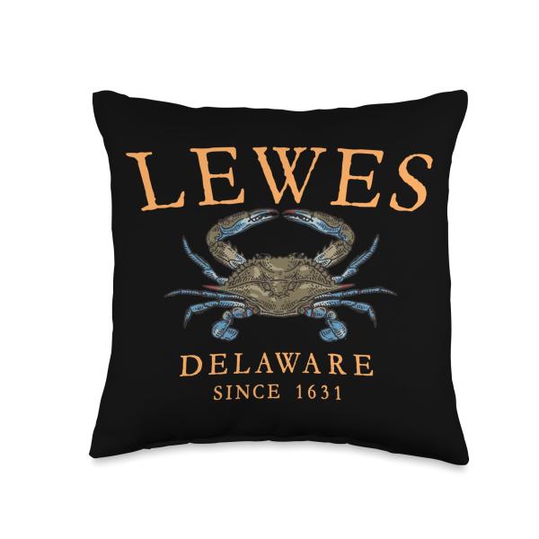 ・Lewes DE Since 1631 blue crab orange letters vintage sea life gift for women and men a Lewes gift idea outfit ocean bea...