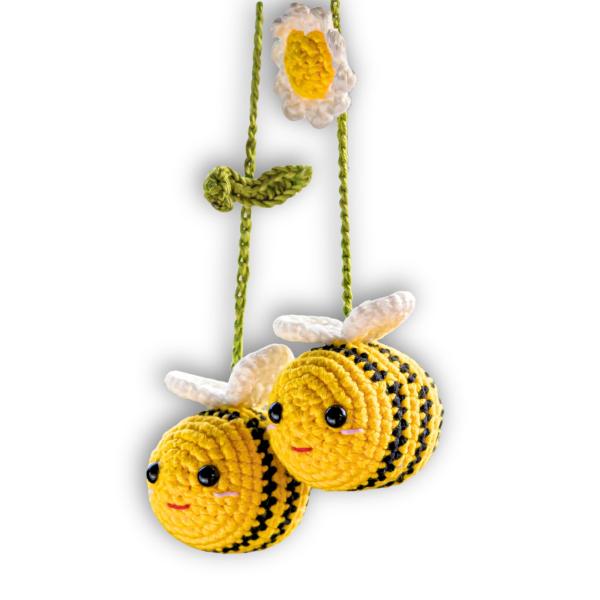 ・? Unique ＆ Cute Designs - Add personality to your car with our cute car accessories, featuring crochet hanging ornament...