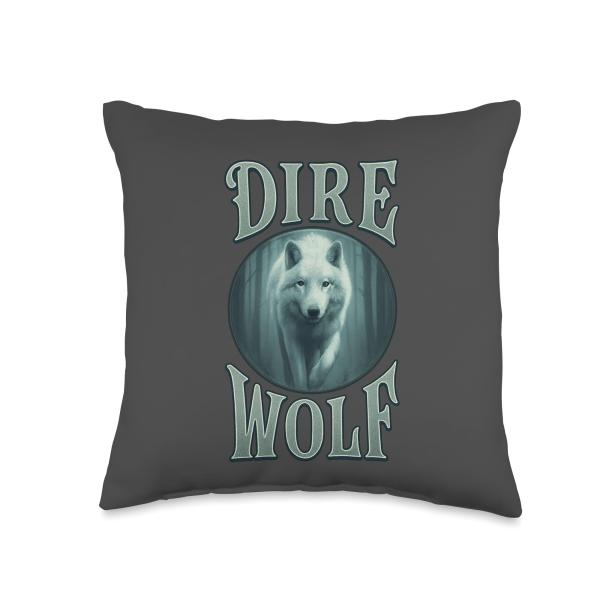 ・Prehistoric Wolf Revival design. An intense white wolf strides through a foggy forest in this primal design, evoking th...