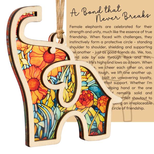 ・? ELEPHANT ORNAMENT WITH STORY CARD: This beautifully crafted Sisterhood Elephant Ornament for Women Tribe comes with a...