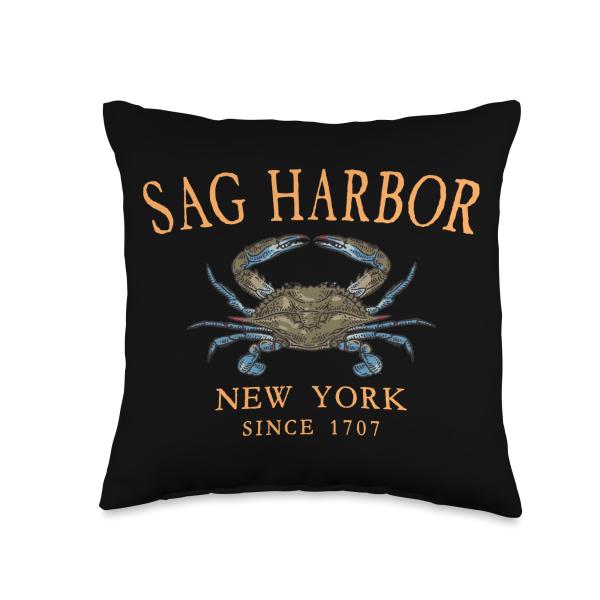 ・Sag Harbor NY Since 1707 blue claw crab orange letters vintage Hamptons sea life gift for Mom or Dad, or Sag Harbor out...