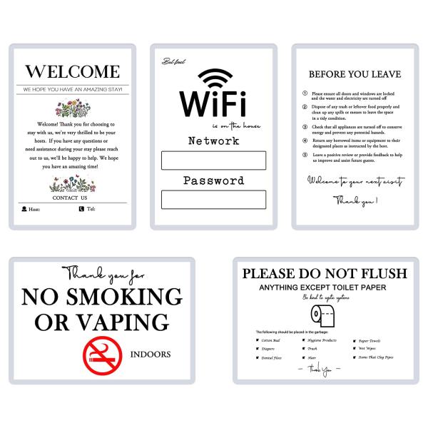 ・Welcome Magnet Signage: Air-bnb Supplies hosts must have when are looking to earn more favorable reviews and improvemen...