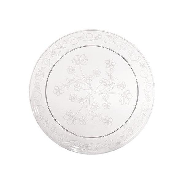 ・Elegant Floral Design - Our clear 6.25 inch round dessert plates feature a detailed embossed flowers and vines pattern ...