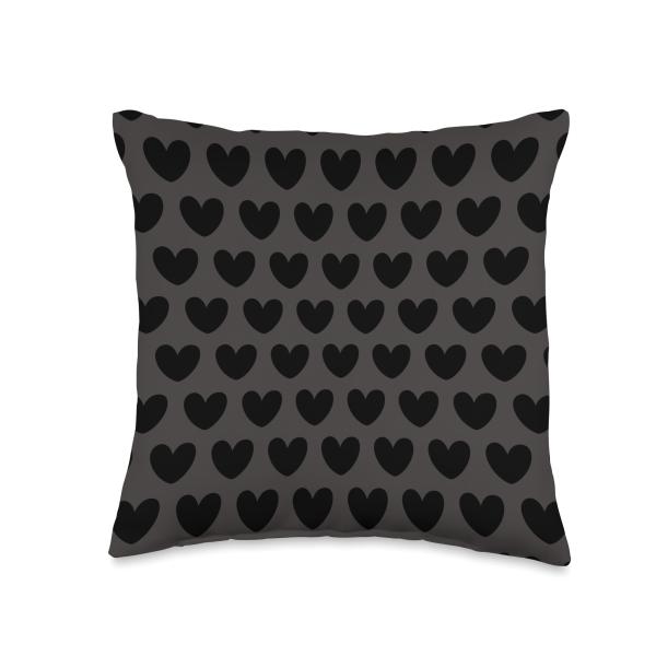 ・Cute and Unique Black And Gray Heart Love Romantic Dark Grey Heart Girly Decorative Pattern Art Design for Women Girls ...