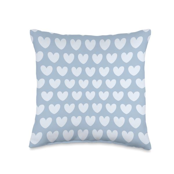 ・Cute and Unique Pastel Blue ＆ Baby Blue Heart Love Romantic Heart Girly Decorative Pattern Art Design for Women Girls I...