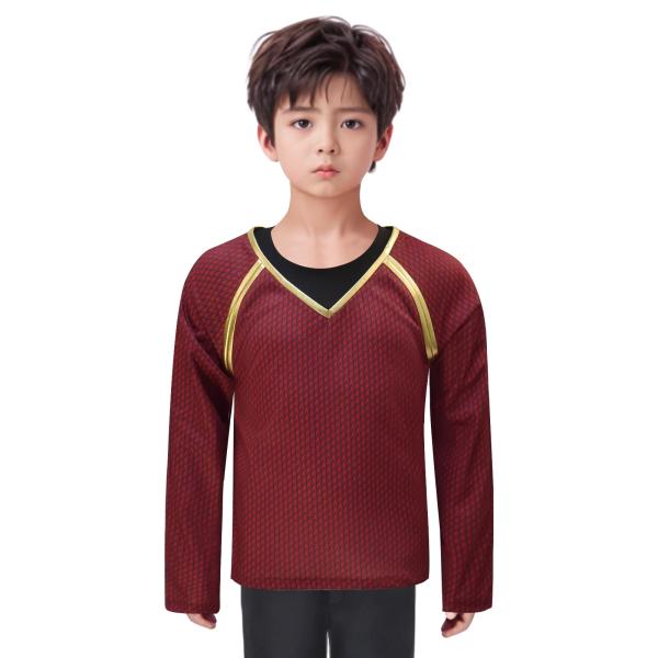 ・Kids' Star Series Roles Kirk/Scotty/Spock Cosplay Shirt Costume・Fabric: Knit・Including: Shirt+A Badge(NOTE: The badge i...