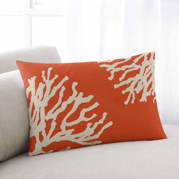 ・Quantity ＆ Material: 1 removable decorative coastal ocean coral throw pillow cover 12" x 20" (Note: Pillowcase Only, In...