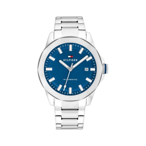 ・Modern and versatile, this Tommy Hilfiger men's watch boasts a sleek geometric case, brushed dial with CD-textured edge...
