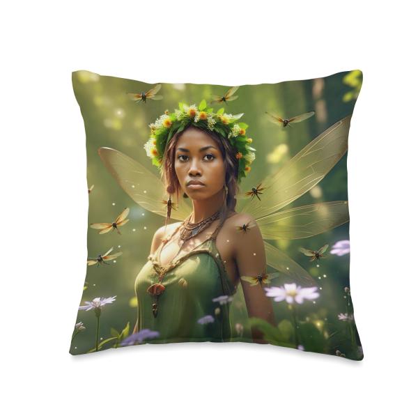 ・Beautiful Native Indigenous American nature queen pixie princess fairy nymph and her dragonfly friends inspired by fair...