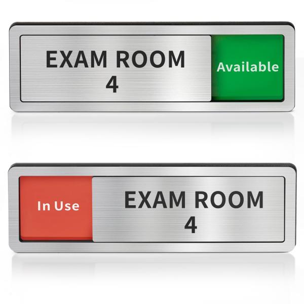 ・【High-Visibility Design】The 8-inch wide in use/available sliding door sign features bold white text on high-contrast re...