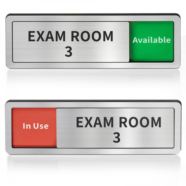 ・【High-Visibility Design】The 8-inch wide in use/available sliding door sign features bold white text on high-contrast re...