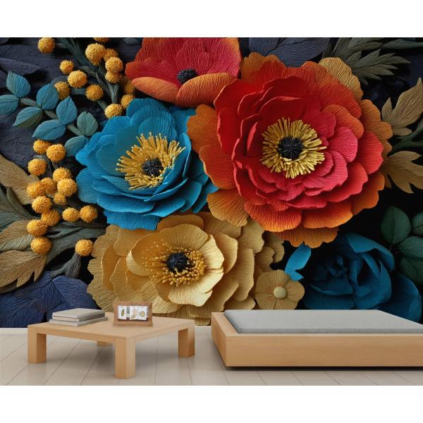 ・SIZE: The total dimensions of this mural wallpaper are 59"Wx39.4"H/150x100cm (W x H). Cut into three pieces for ease of...