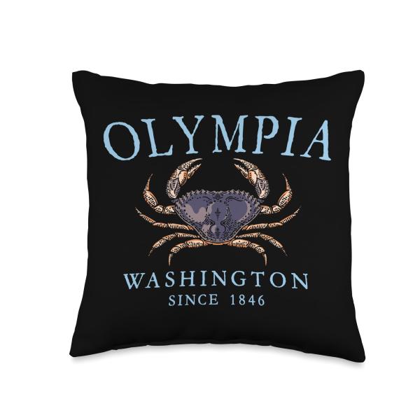 ・Olympia Washington Since 1846 Dungeness crab pale blue letters vintage sea life gift for men or women is an Olympia fis...