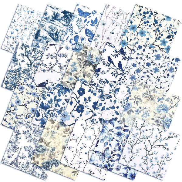 ・Colorful Blue and White Floral Theme: impart life to your creations with our blue and white floral fabric, each square ...