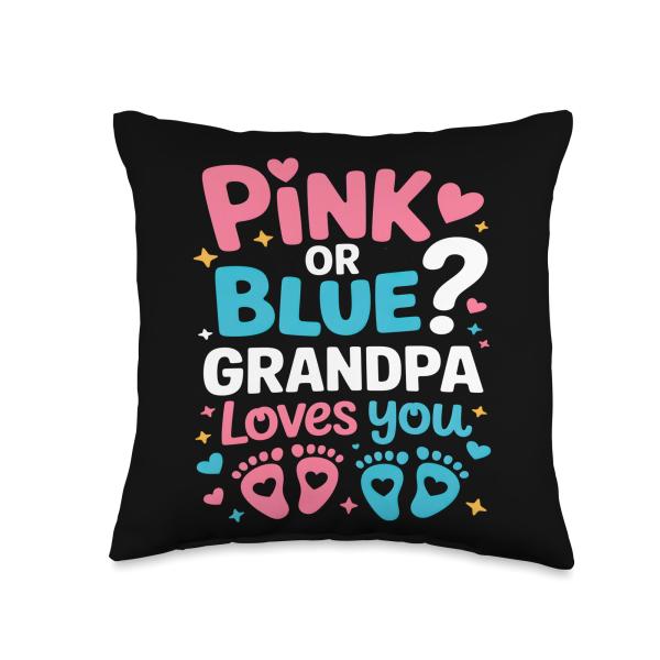 ・Make your gender reveal unforgettable with this "Pink or Blue Grandpa Loves You" tee, perfect for excited grandfathers ...